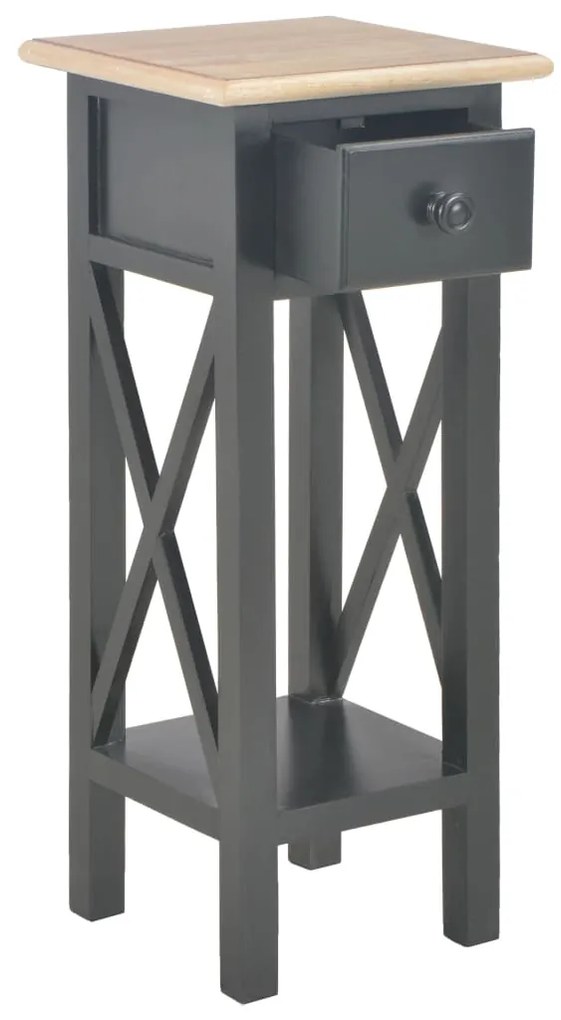 Odkládací stolek černý 27 x 27 x 65,5 cm dřevo 280059