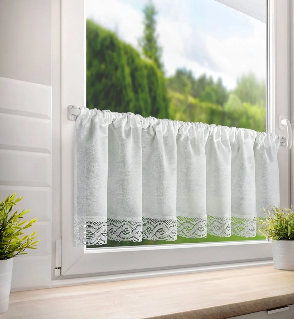 KRÁTKÁ ZÁCLONA NA PÁSCE VINCE 100X40 CM BÍLÁ