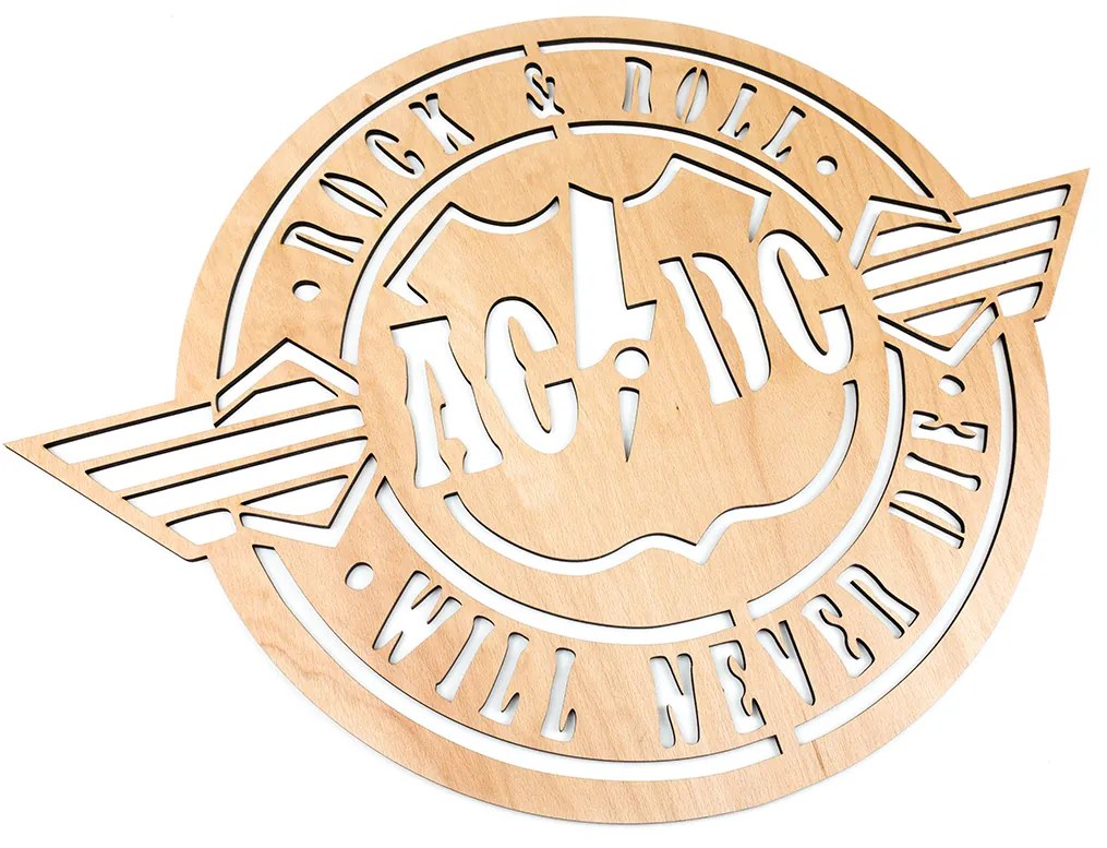 Živá Zeď Dřevěná nástěnná dekorace AC/DC