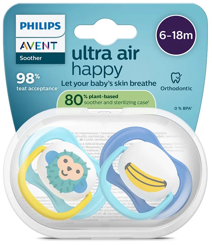 PHILIPS AVENT Šidítko Ultra air obrázek 6-18 m 2 ks Philips Avent Chlapec