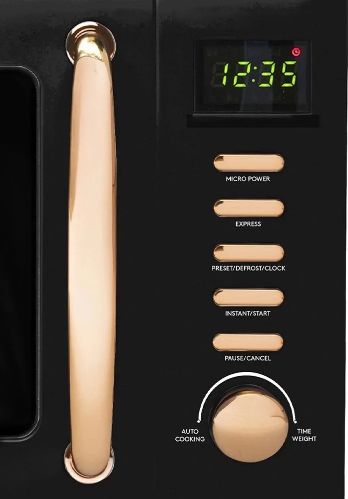 Černá mikrovlnná trouba Black & Copper – Haden