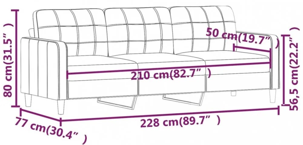 3místná pohovka Dekorhome Šedohnědá taupe