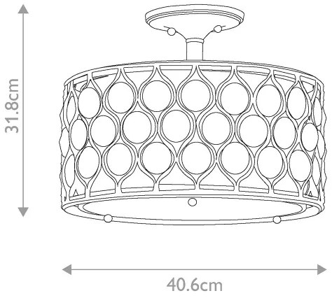 Feiss FE-LUCIA-SF - Přisazený lustr LUCIA 3xE27/60W/230V