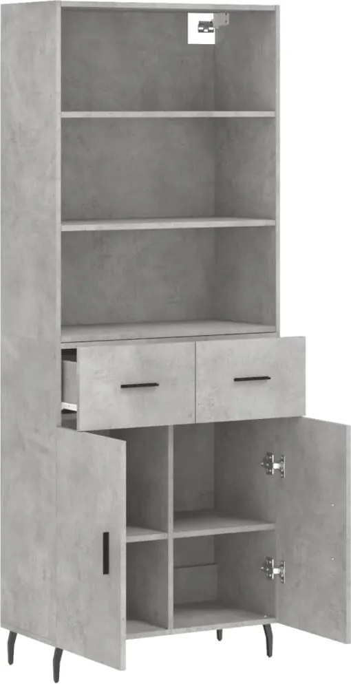 Skříň highboard betonově šedá 69,5x34x180 cm kompozitní dřevo 3200533