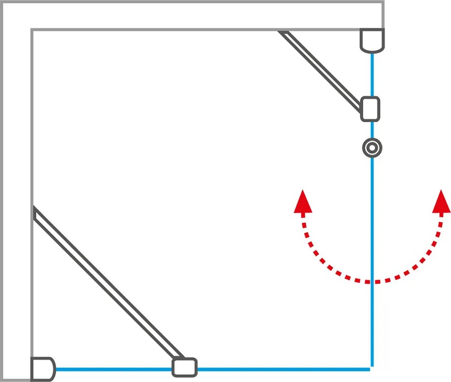 Roltechnik Outlet Čtvercový nebo obdélníkový sprchový kout LZDO1+LZB - bez vaničky Varianta: dveře: 80 cm,  boční stěna: 80 cm, orientace: UNI - (LZDO1/800_LZB/800), Barva profilů a typ výplně: profily: brillant, výplň: transparent