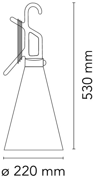 Flos Mayday, černé přenosné svítidlo, 1x60W E27, výška 53cm
