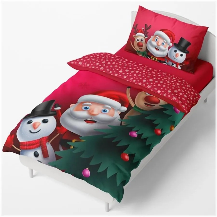 Vánoční ložní povlečení - motiv Pozdravy ze severního pólu - 100% bavlna Renforcé - 70 x 90 cm + 140 x 200 cm