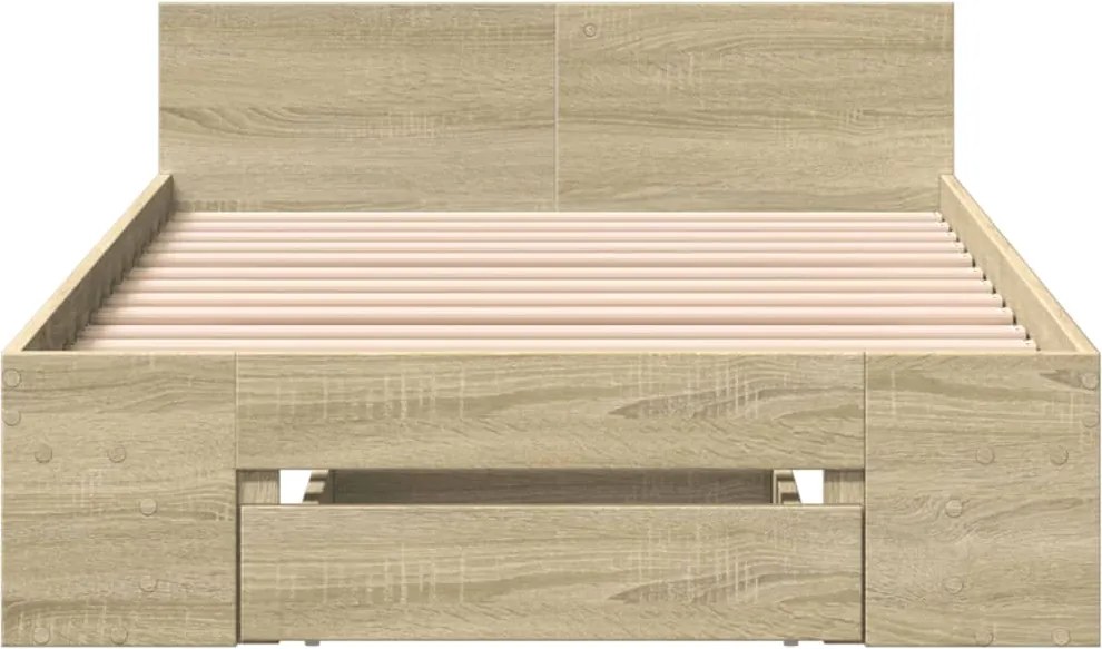 Rám postele se zásuvkou dub sonoma 90 x 200 cm kompozitní dřevo 3280799