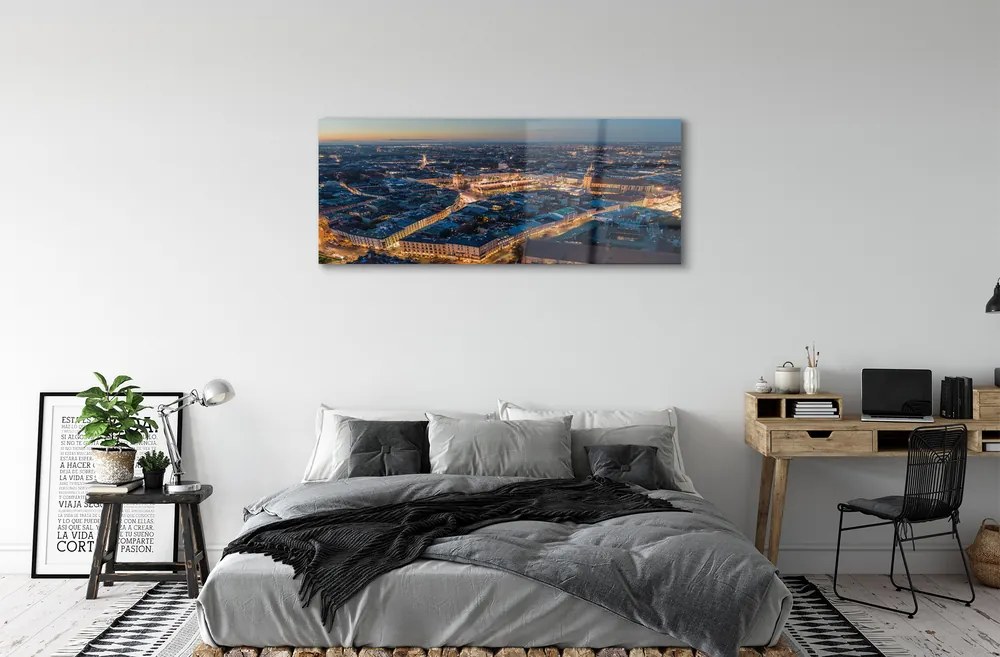 akrylový obraz Krakov noční panorama 120x60 cm