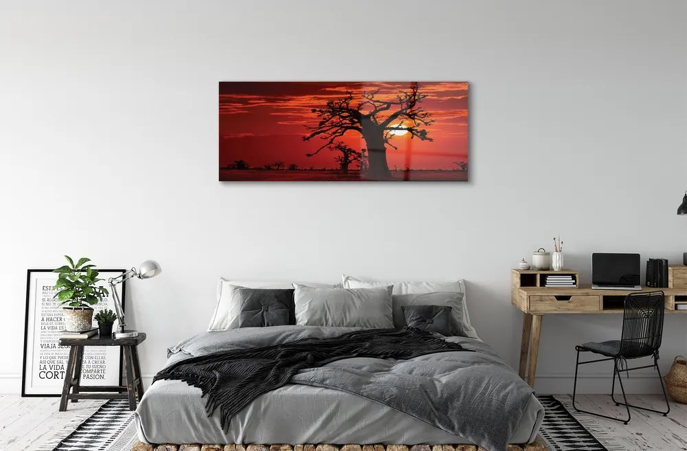 akrylový obraz Stromy oblohy zataženo 120x60 cm