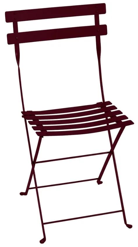 OnaDnes -20% Třešňově červená kovová skládací židle Fermob Bistro