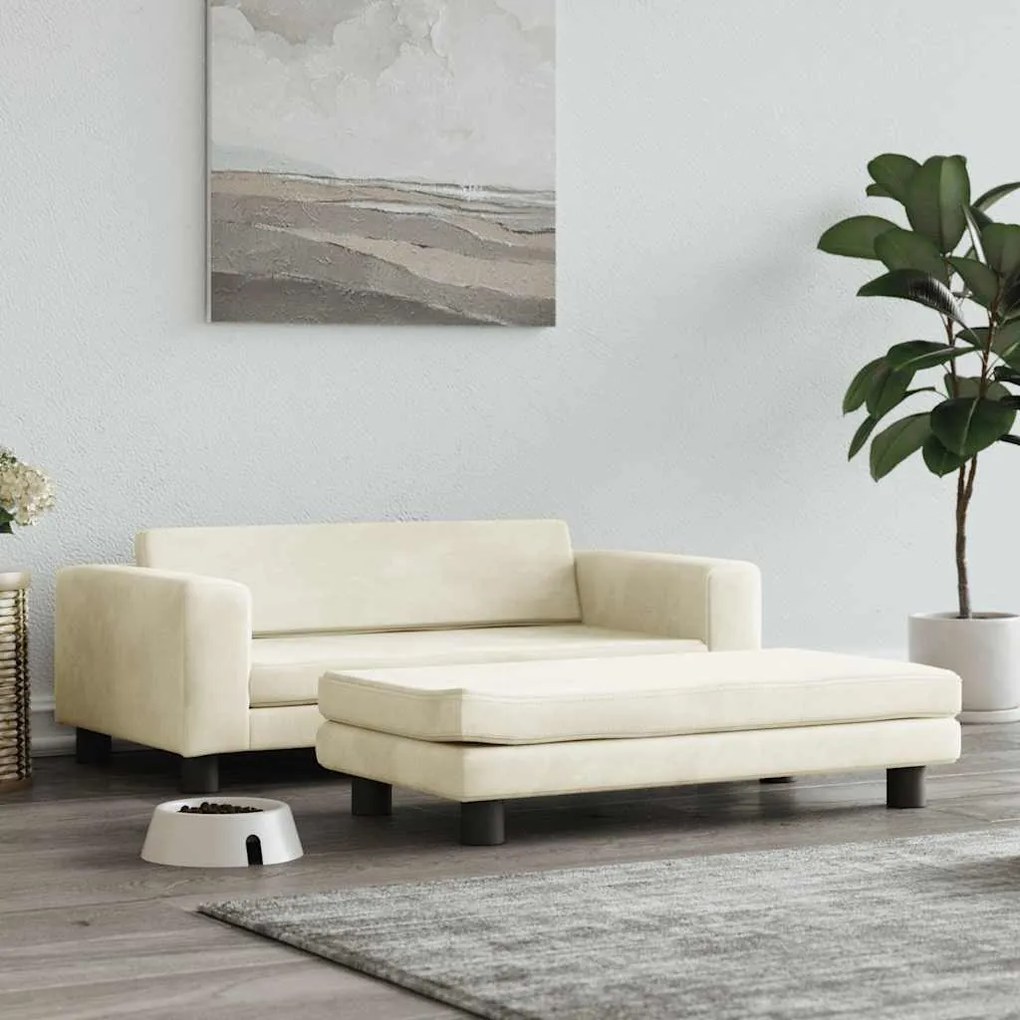 vida Pelíšek pro psa s prodlužovacím dílem krémový 100x50x30 cm samet 172025