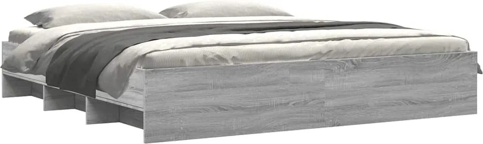 Rám postele šedý sonoma 200 x 200 cm kompozitní dřevo 3295630