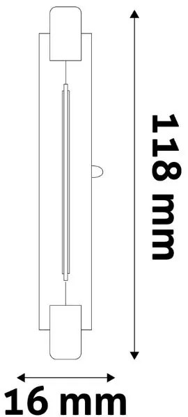 Prémiová LED žárovka R7s 118mm, 13W, 1100lm, COB, denní, ekvivalent 77W