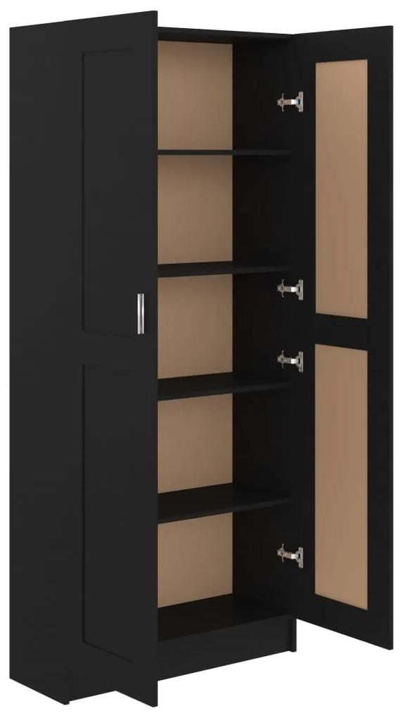 vidaXL Knihovna černá 82,5 x 30,5 x 185,5 cm dřevotříska