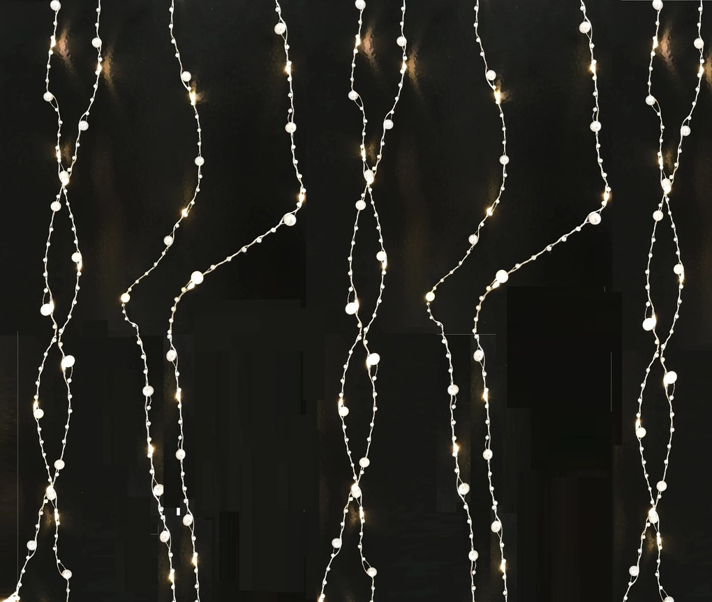 Vánoční LED závěs s 160 perličkami, 3m, různé varianty na výběr Barva: Studená bílá