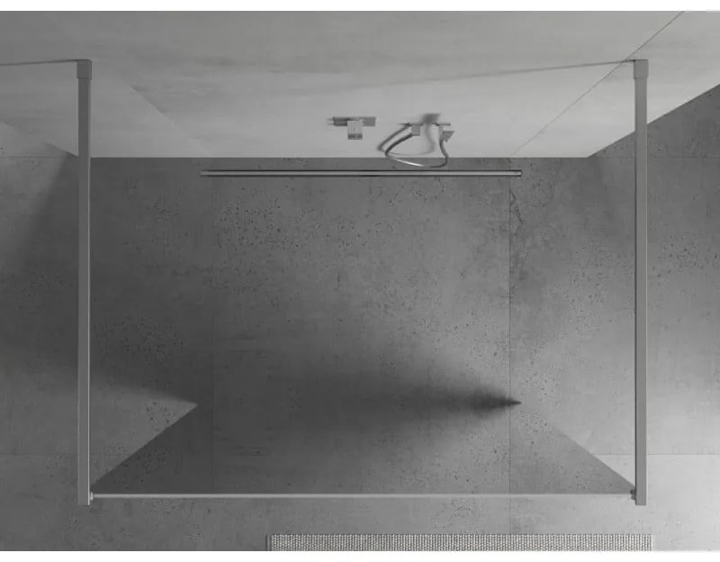 Mexen Kioto, průchozí sprchová zástěna 110 x 200 cm, 8mm sklo vzor zrcadlo, 2x chromová stabilizační rozpěra, 800-110-002-01-50