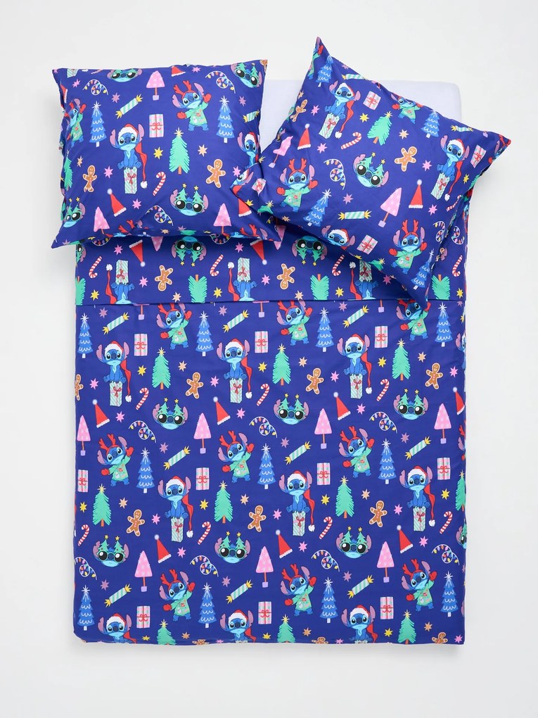 Sinsay - Sada ložního prádla se vánočním vzorem Stitch - námořnická modrá