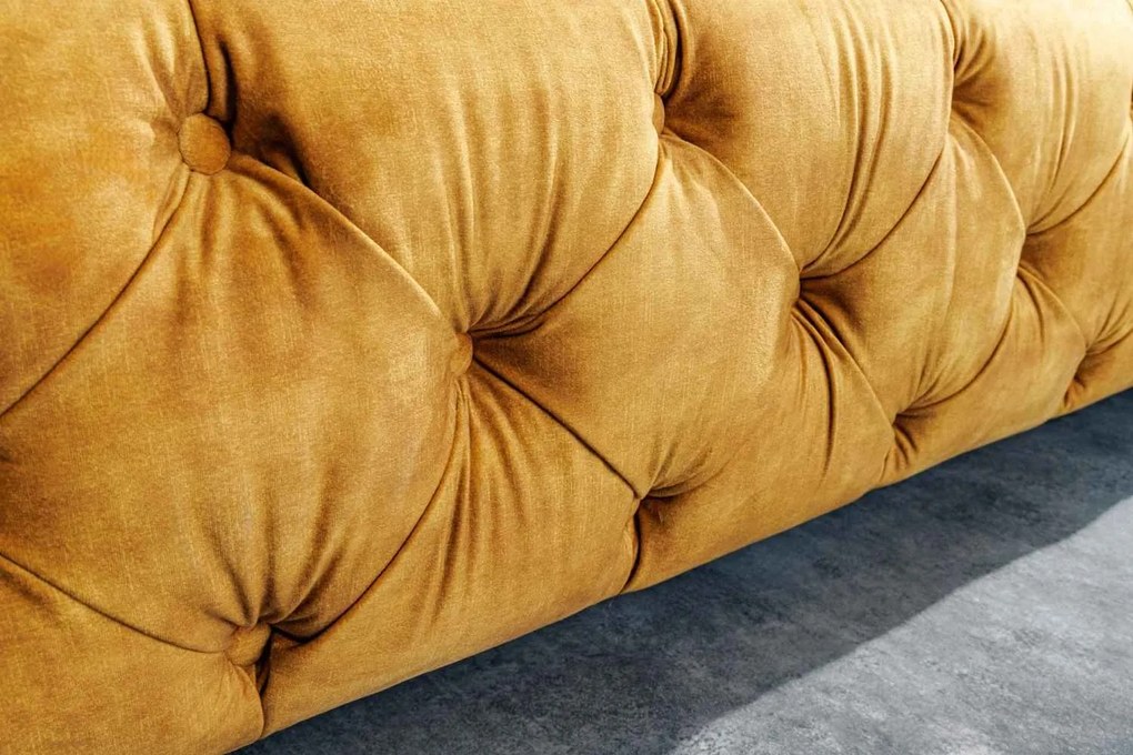 Designová postel Laney 160 x 200 cm hořčicový samet