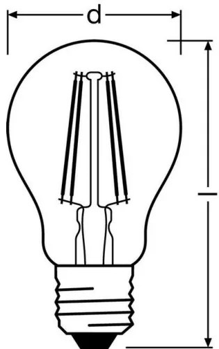 LED žárovka E27 OSRAM Filament CLA FIL 7W (60W) teplá bílá (2700K)