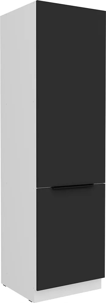 ARIA bc | vysoká skříňka 60 DK-210 2F potravinová s policemi | 60 cm | ANTI FINGERPRINT povrch | bílá/černá