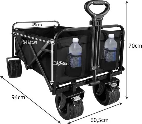 Skládací plážový přepravní vozík - do 100kg