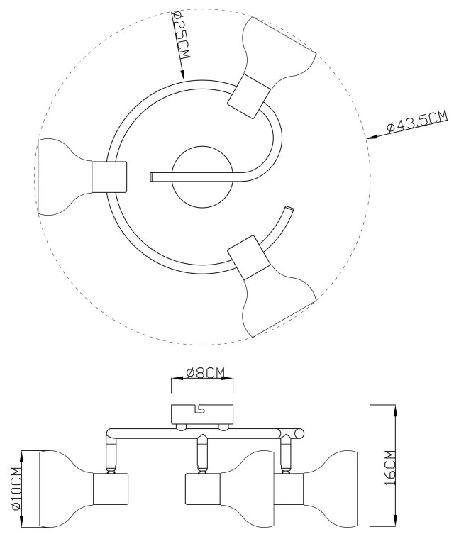 GLOBO LOTHAR 54921-3 Stropní svítidlo