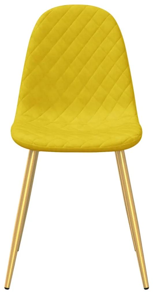 Jídelní židle 2 ks hořčicově žluté samet - Default Title