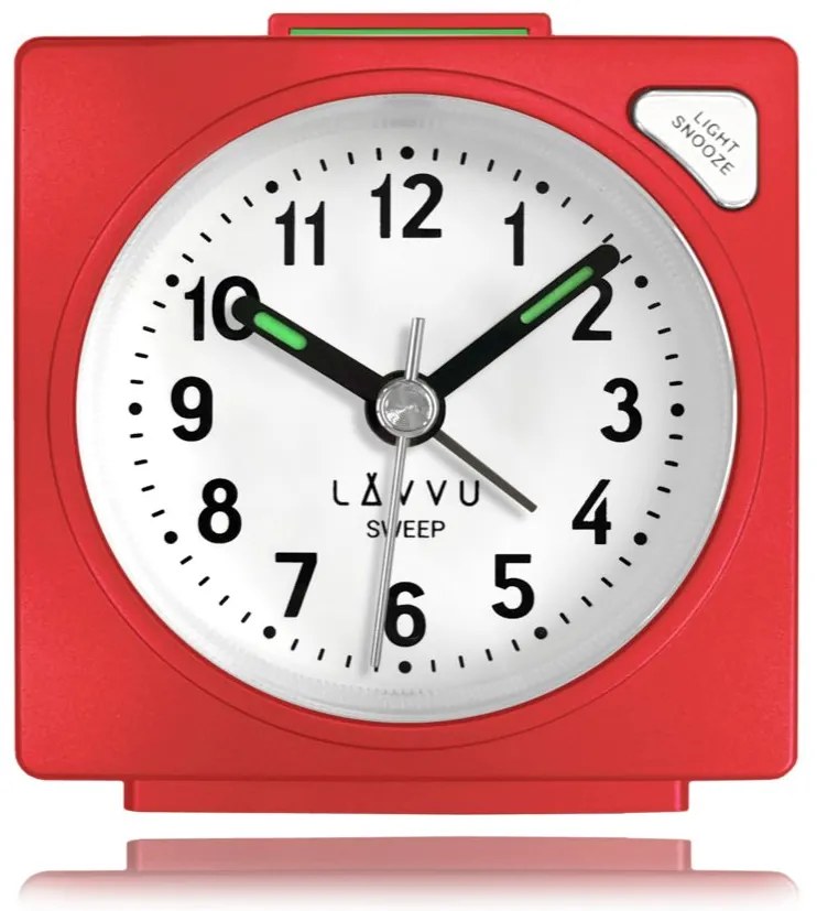 LAVVU LAS3047 - Červený budík SWEEP s plynulým chodem