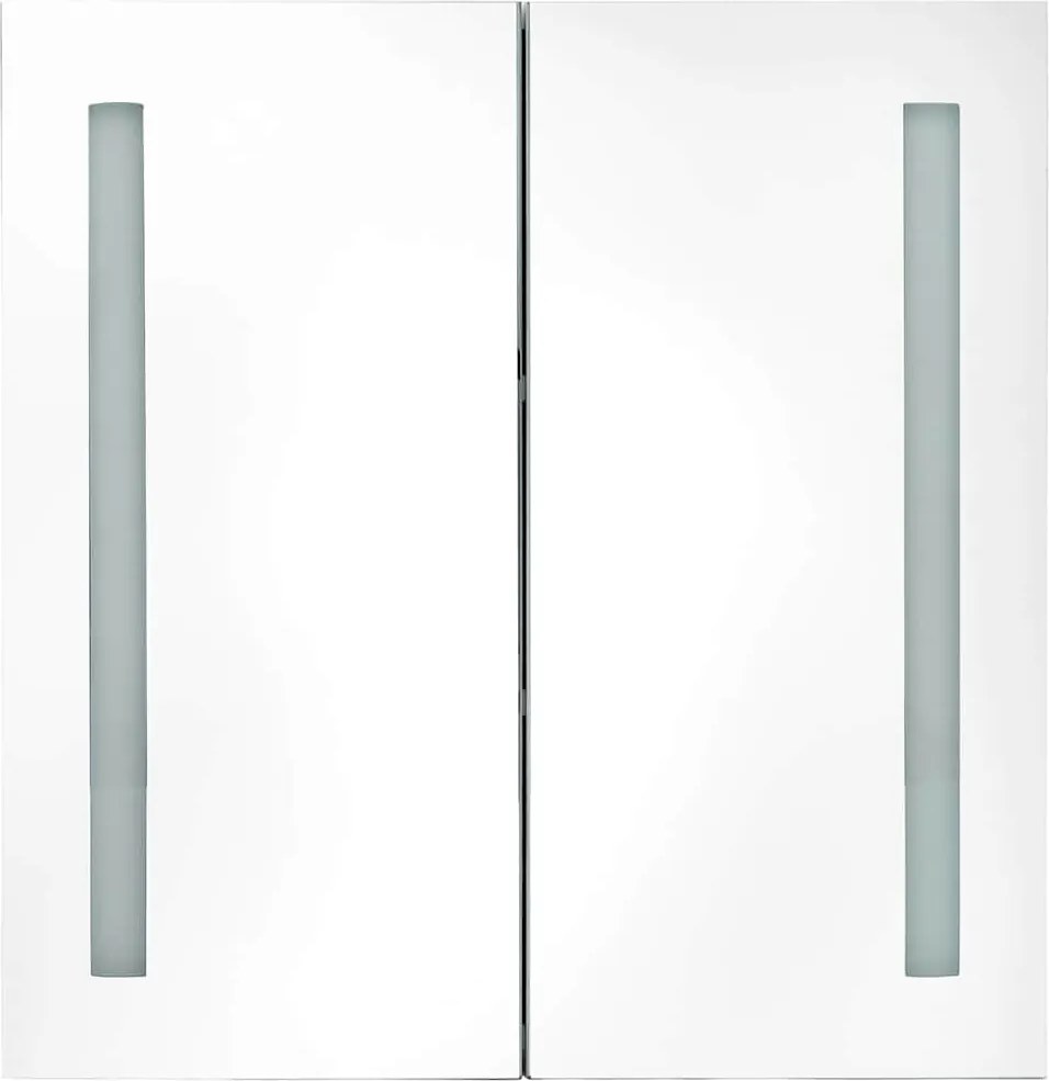 LED koupelnová skříňka se zrcadlem zářivě černá 62 x 14 x 60 cm 326519