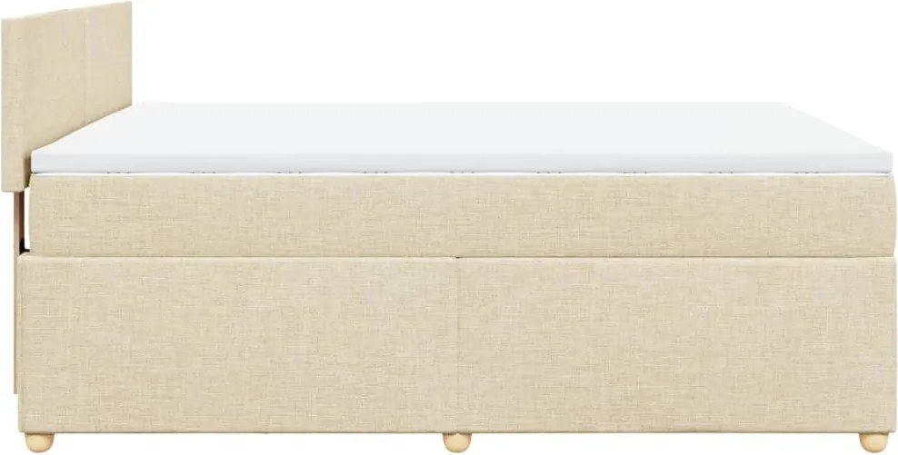 Box spring postel s matrací krémová 140x200 cm textil 3289001