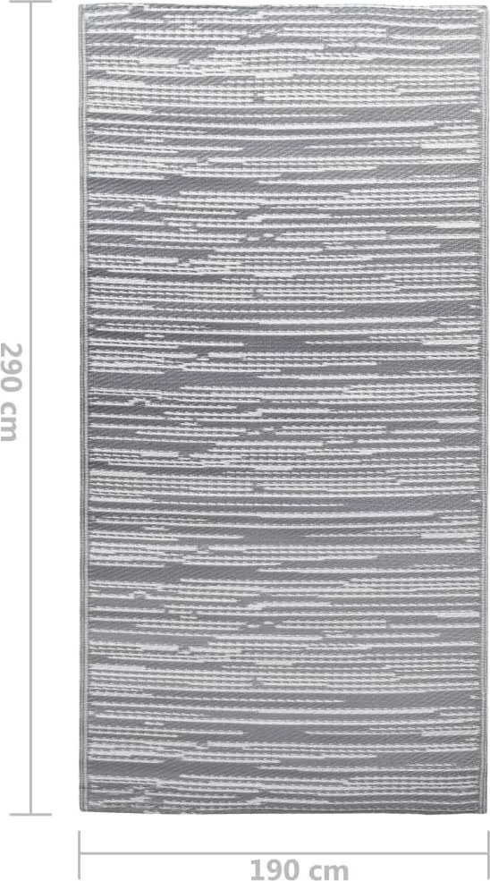 vidaXL Venkovní koberec ARAKIL 190 x 290 cm PP [317001] Barva: Černá a šedá