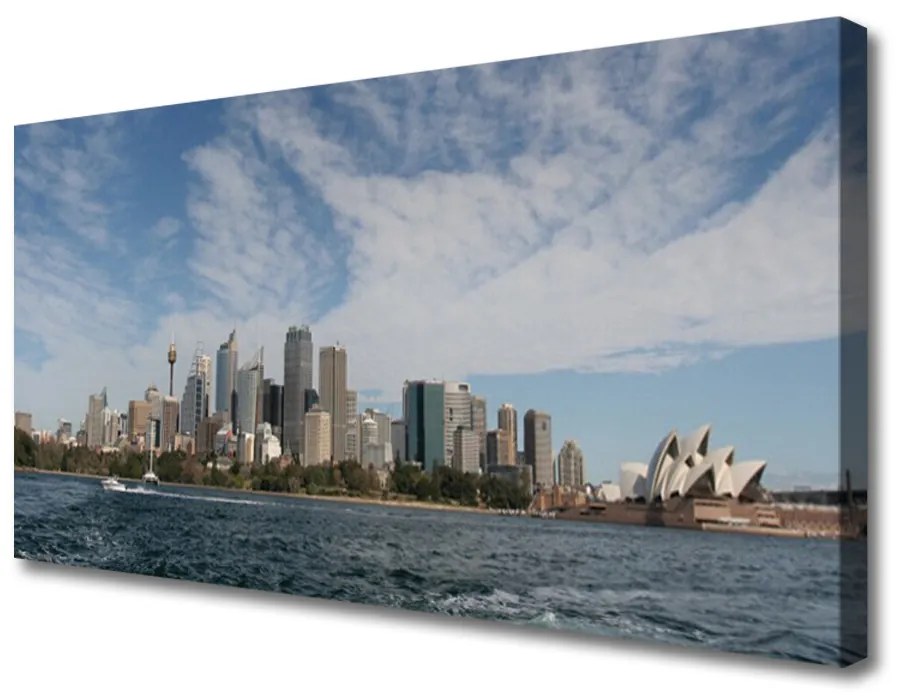 Obraz na plátně Město Moře Domy Sydney 120x60 cm