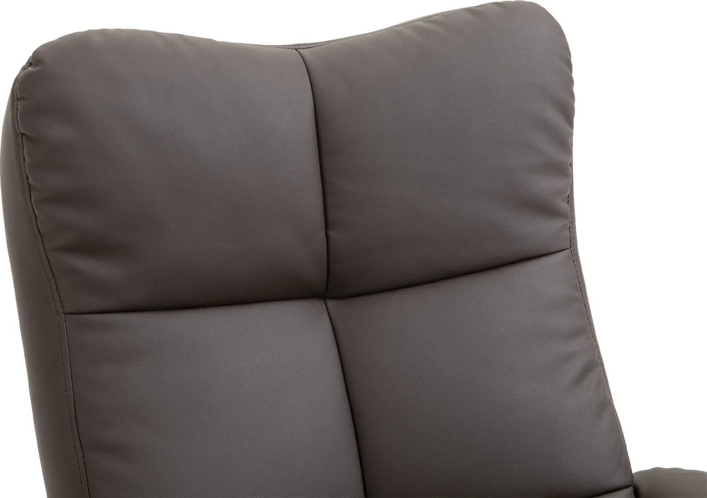 HOMCOM polohovací křeslo s taburetem masážní křeslo TV křeslo 145° náklon 10 vibračních bodů imitace kůže hnědá pro relaxaci a pohodlí | Aosom.de