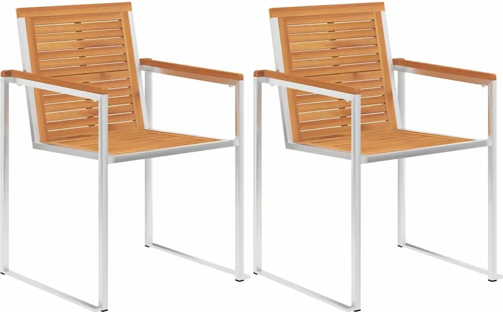 Zahradní židle s poduškami 2 ks masivní akáciové dřevo a ocel 3061504