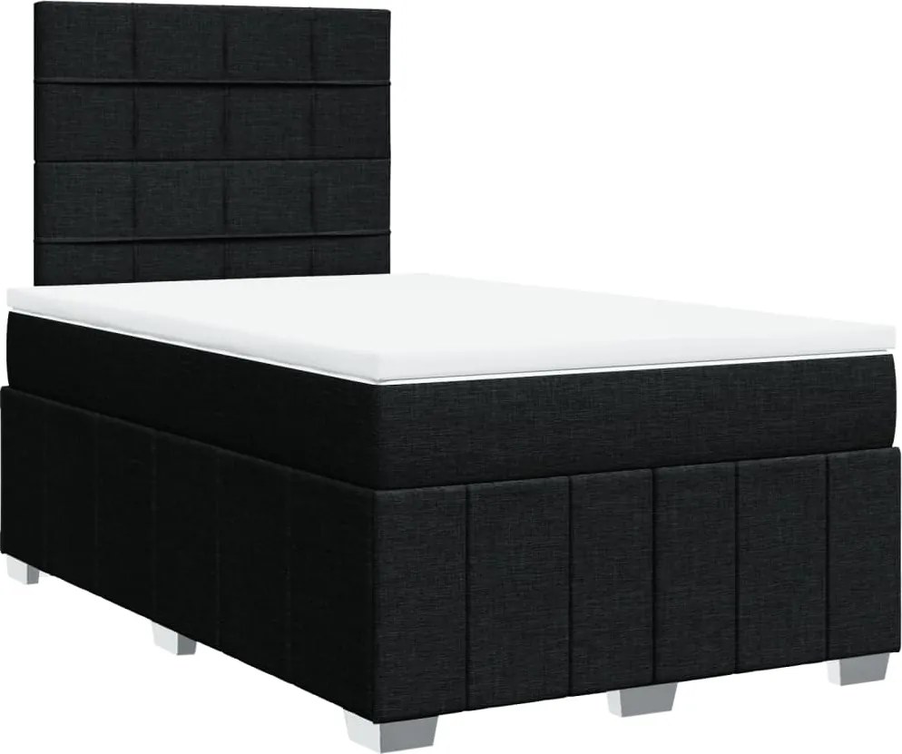 Box spring postel s matrací černá 120x200 cm textil 3291637