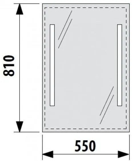 Jika Clear Zrcadlo 55x81 LED H4557151731441