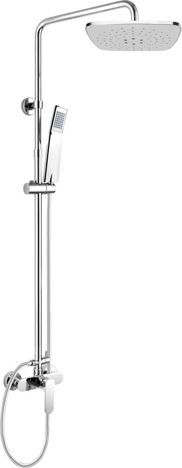 Mereo Mereo, Nástěnná sprchová bateri Eve 150 mm se sprchovou soupravou, ruční a talířovou sprchou 225x225mm, CBE60104SBE
