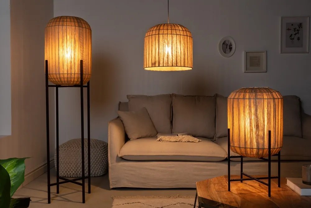 Designová stolní lampa Tahir 28 cm papírový ratan