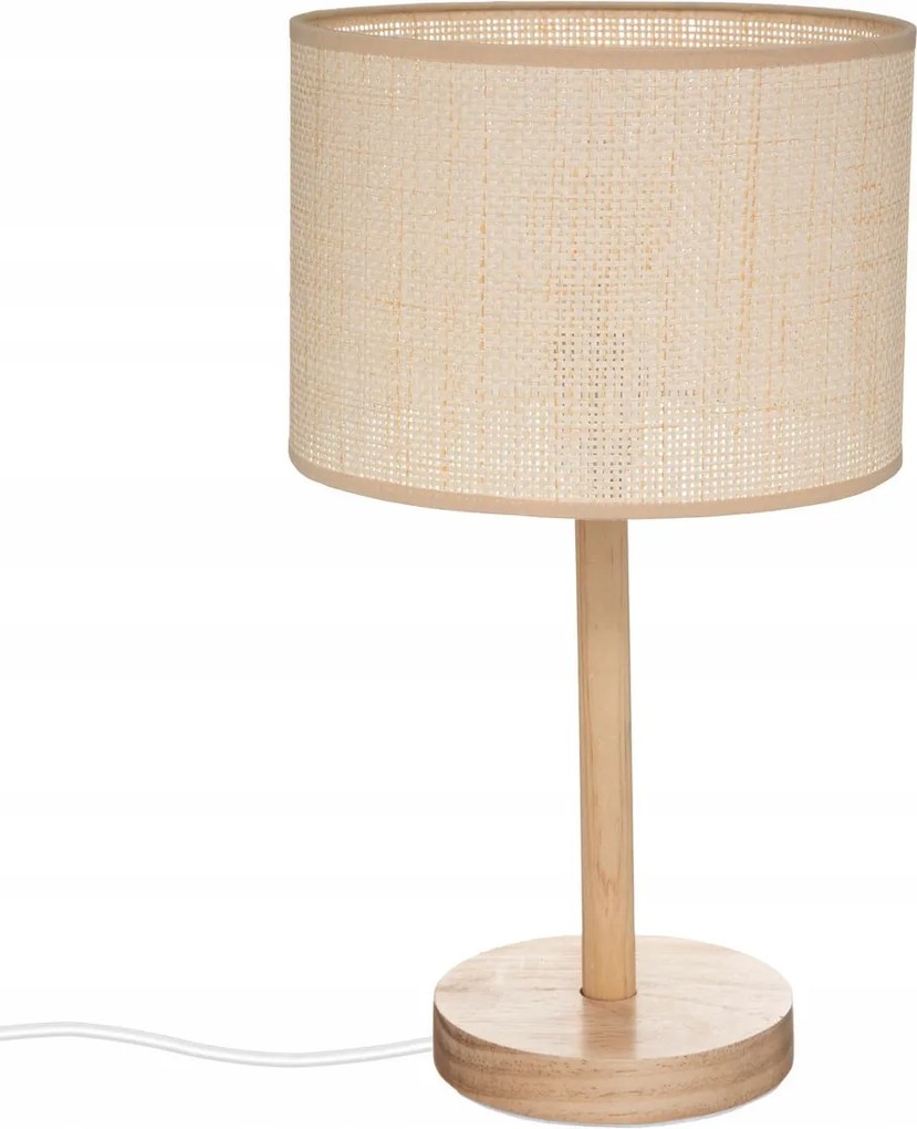 Stolní Lampa Skandinávská béžová dřevěná 42 cm