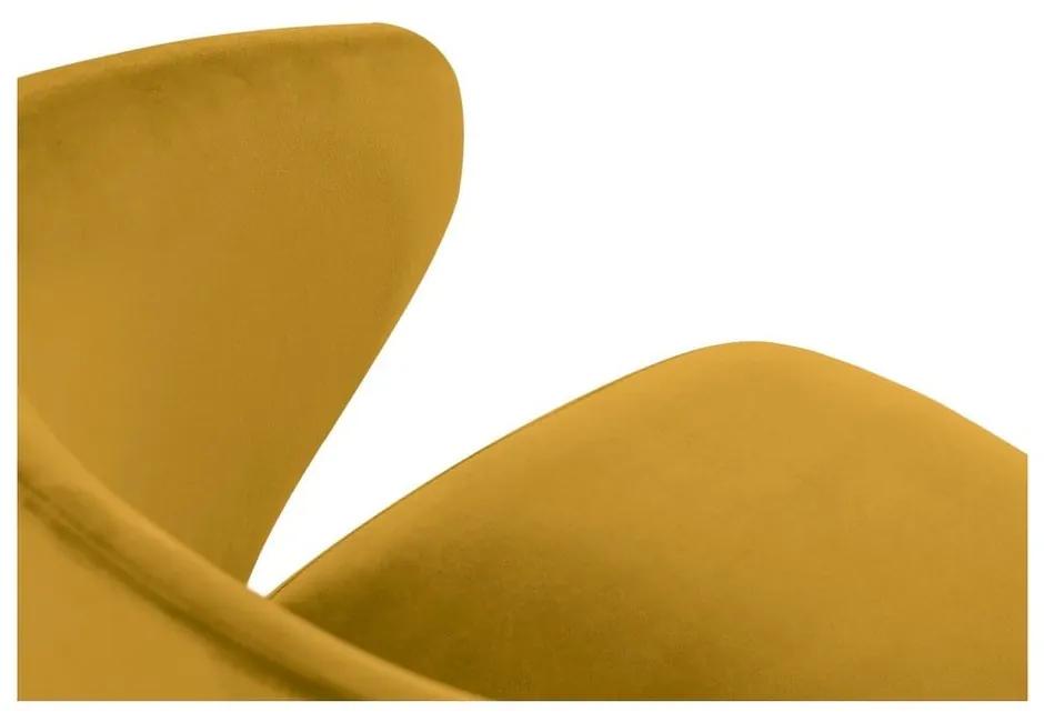 Žlutá jídelní židle se sametovým potahem Windsor &amp; Co Sofas Nemesis