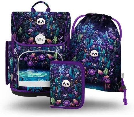 BAAGL 3 SET Ergo Jungle Panda: aktovka, penál, sáček