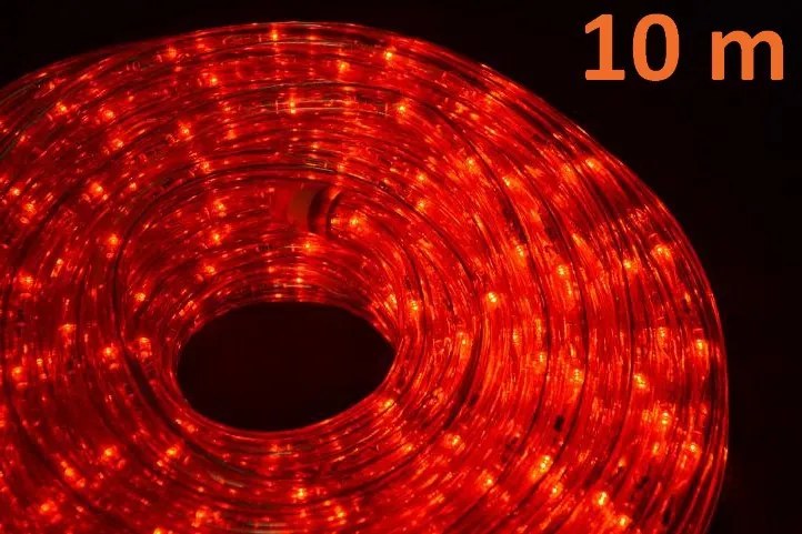 Venkovní LED světelný kabel červený, 10 m