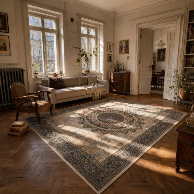 Protiskluzový koberec NOVO Mandala vícebarevný