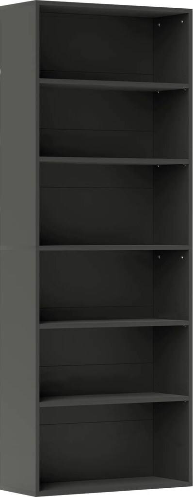 HOMCOM knihovna úložný regál 6 úrovní s nastavitelnými policemi pro obývací pokoj, ložnici, kancelář, 60x24x158,5 cm, černá