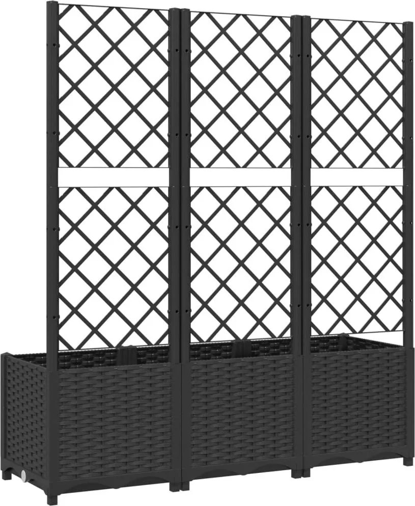 vidaXL Zahradní truhlík s treláží 120 x 40 x 136 cm PP [318273] Barva: Hnědá