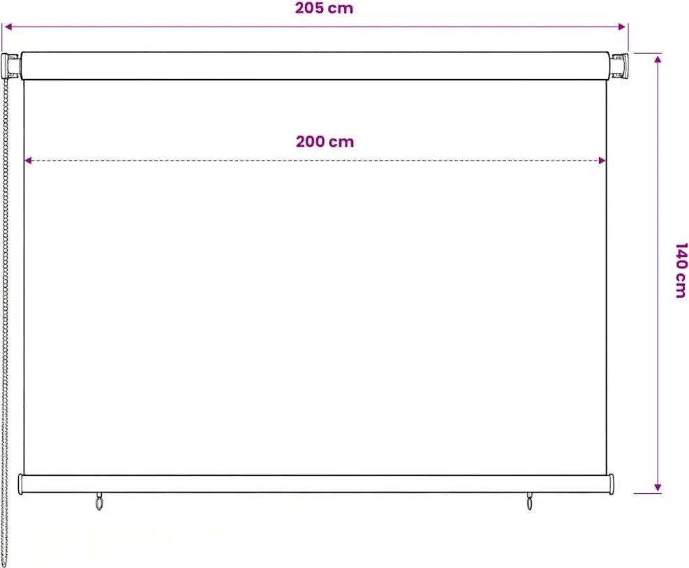 Venkovní roleta 205 (Š) x 140 (V) cm modrá HDPE 312842