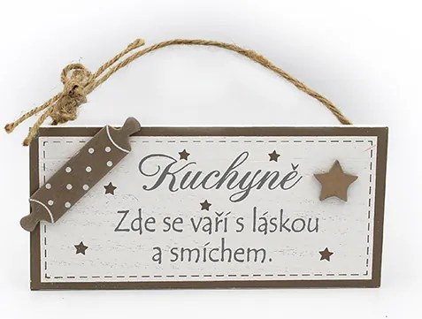 Domov&Mazlíci Dřevěná cedule do kuchyně Zde se vaří s láskou