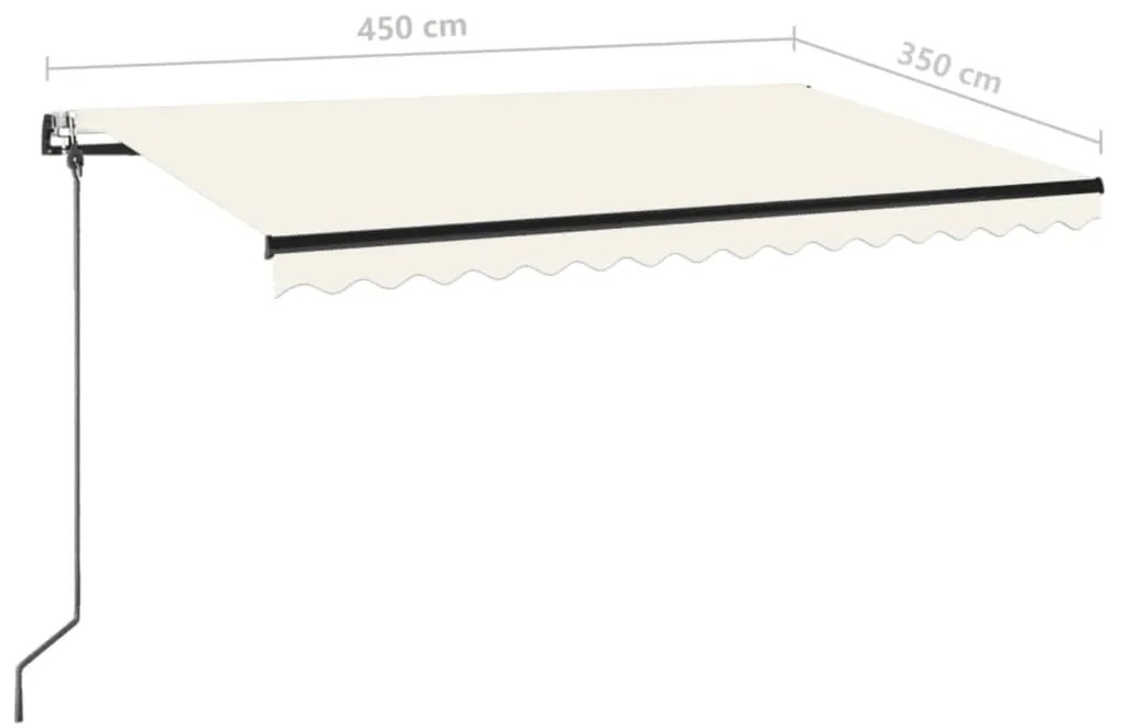 vidaXL Marketos Automatická zatahovací markýza 450 x 350 cm krémová