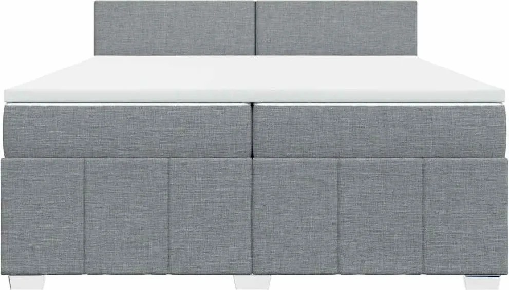 Box spring postel s matrací světle šedá 200 x 200 cm textil 3287168